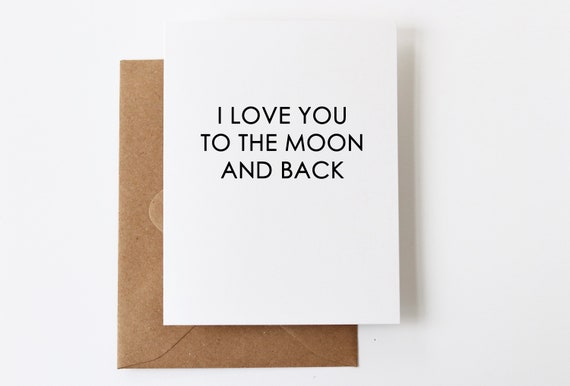 I Love You to the Moon and Back Card I Love You Card for | Etsy