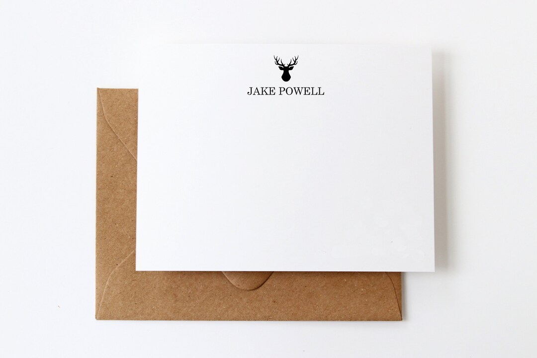 Personalized Deer Stationery for Mens Gift | Masculine Deer Stationary ...