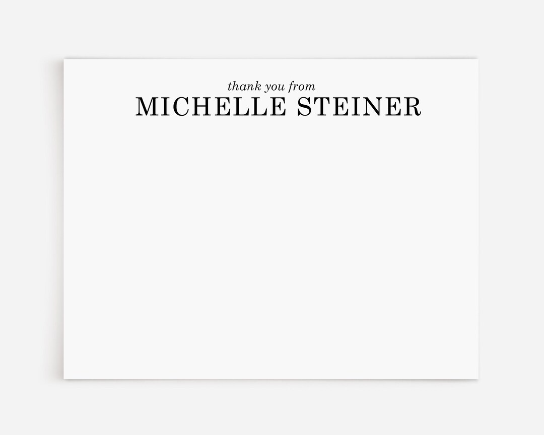 Personalized Classic Thank You Note Cards | Elegant Name Stationery Set ...