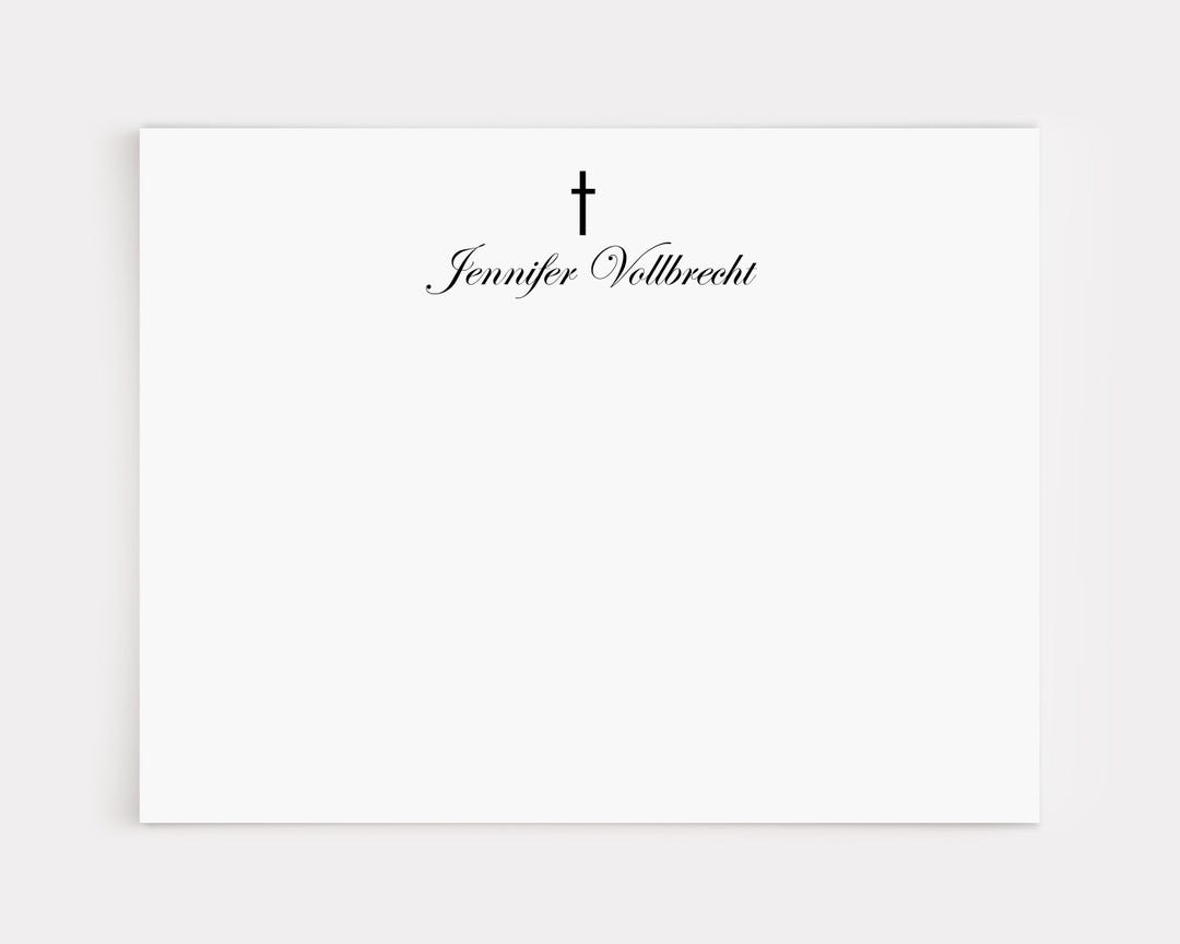 Personalized Cross Notecard Stationery Set | 12 Elegant Script Custom ...