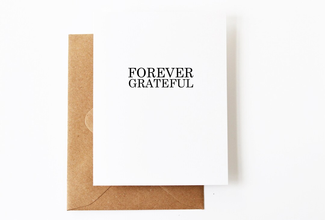 Forever Grateful Cards | 1or10 Modern Minimalist Thank You Note Set ...