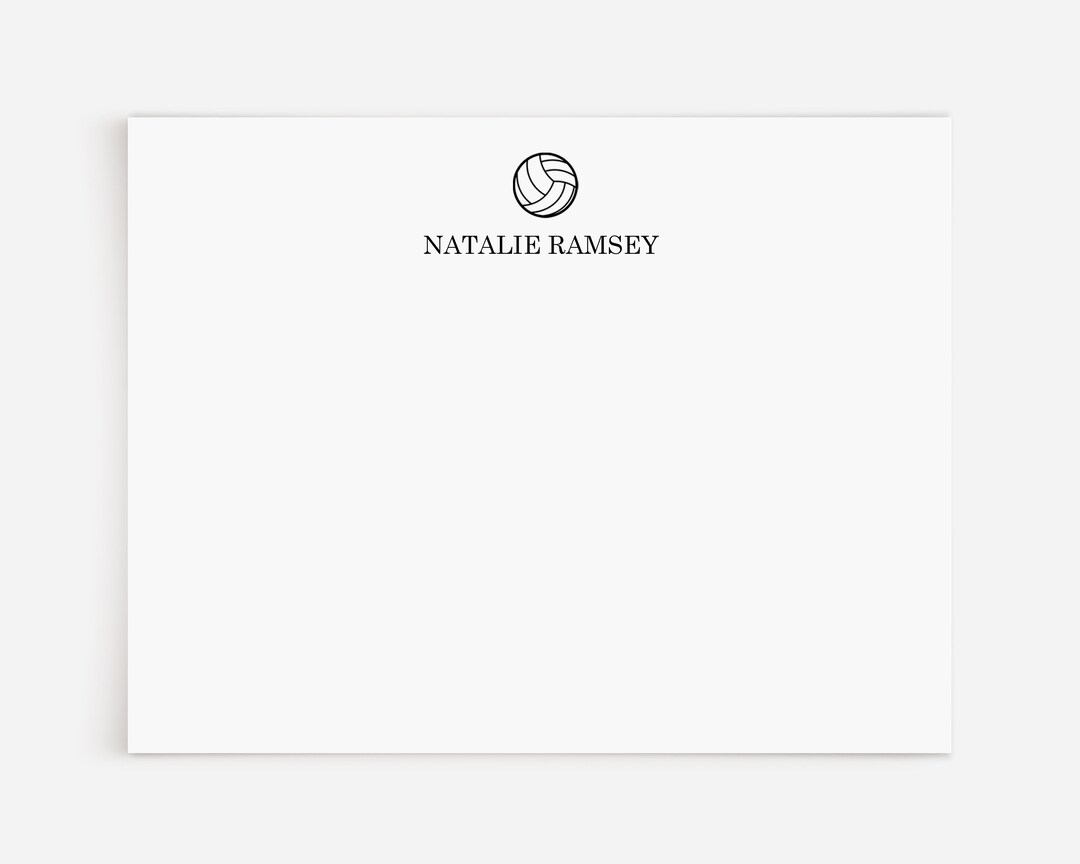 Personalized Volleyball Notecards | 12 Custom Volleyball Note Cards for ...