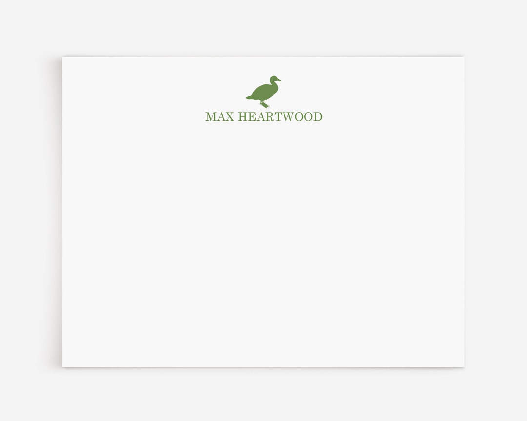 Personalized Duck Stationery Duck Gifts for Men | 12 Flat Custom ...