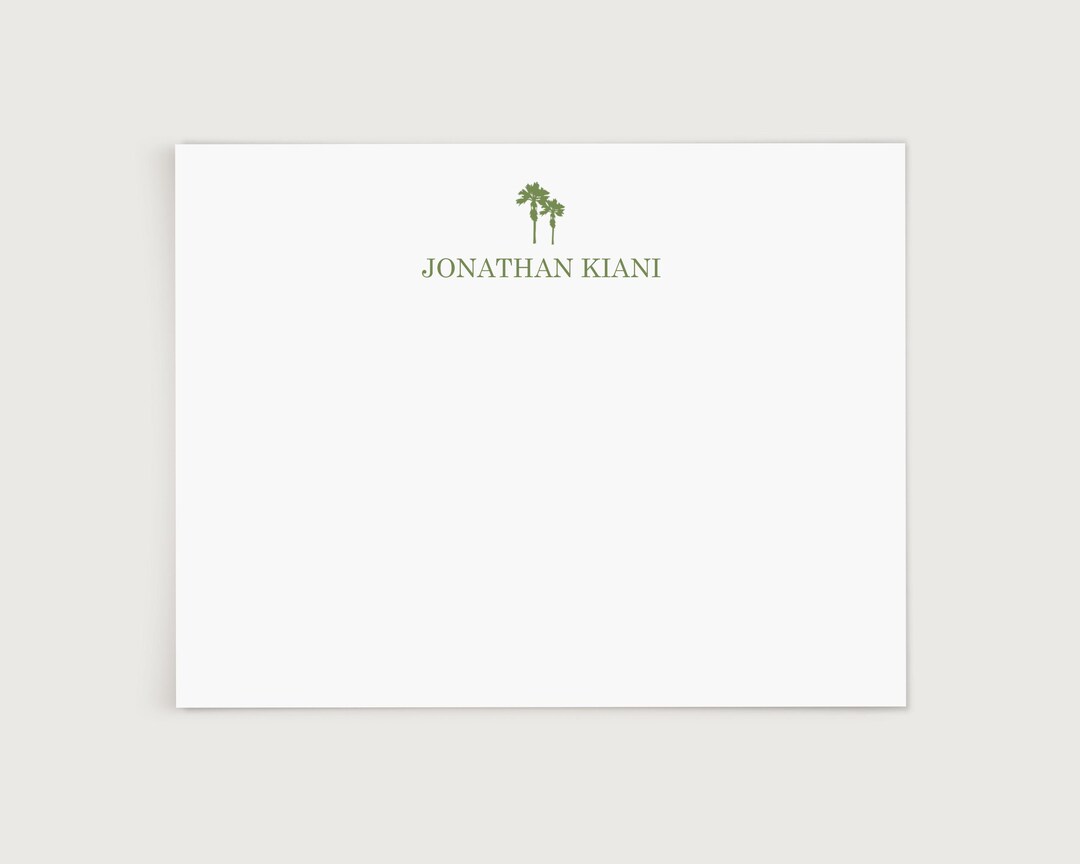 Palm Tree Stationery | Simple Palm Tree Stationery Set of 12 | Classic ...