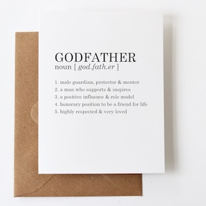 Godfather Card | Simple Godfather Greeting Card | Custom Card for ...