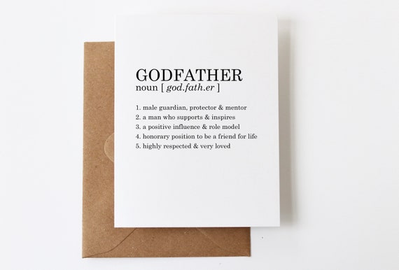 Godfather Card Simple Godfather Greeting Card Custom Card - Etsy