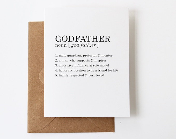 Godfather Card | Simple Godfather Greeting Card | Custom Card for ...