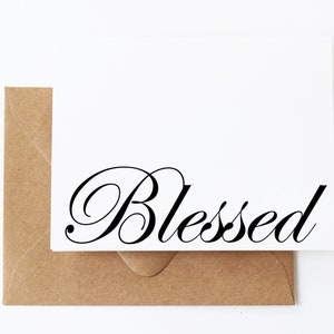 Blessed Card | Custom Script Blessings Greeting Card | Christian ...