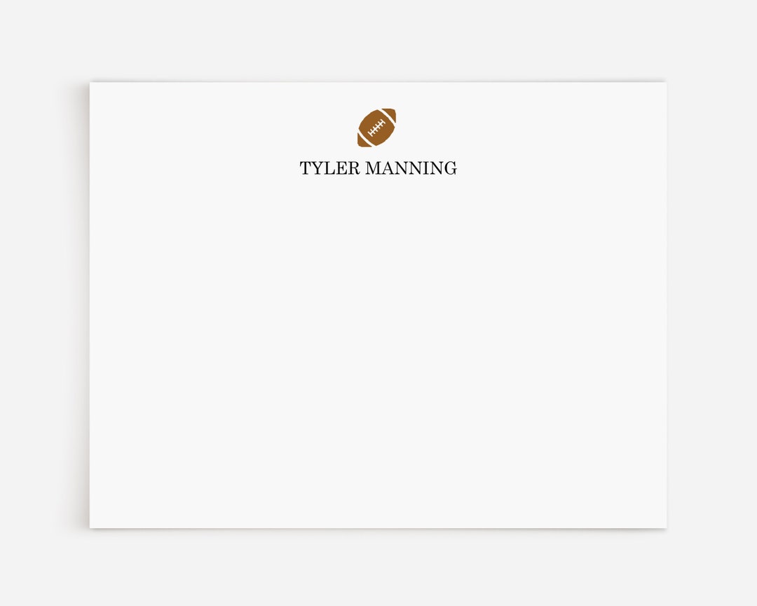 Personalized Football Note Cards | 12 Modern Football Thank You Notes ...