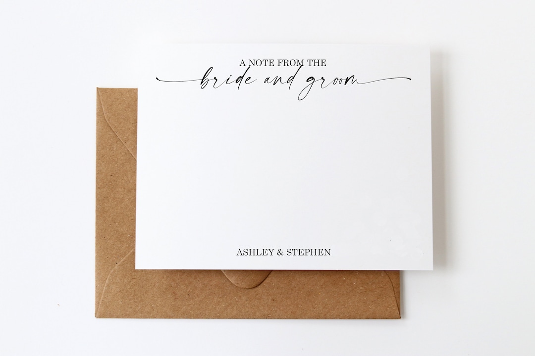 Stationery for Bride and Groom | Note From the Bride and Groom ...