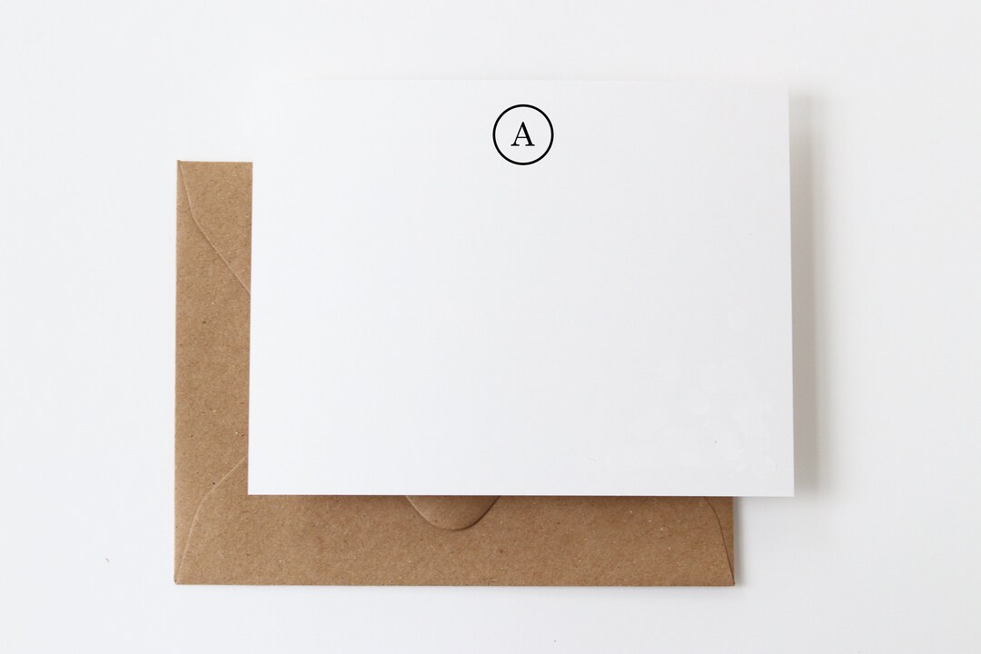 Personalized Circle Monogram Stationery Set | 12 Minimalist Monogrammed ...