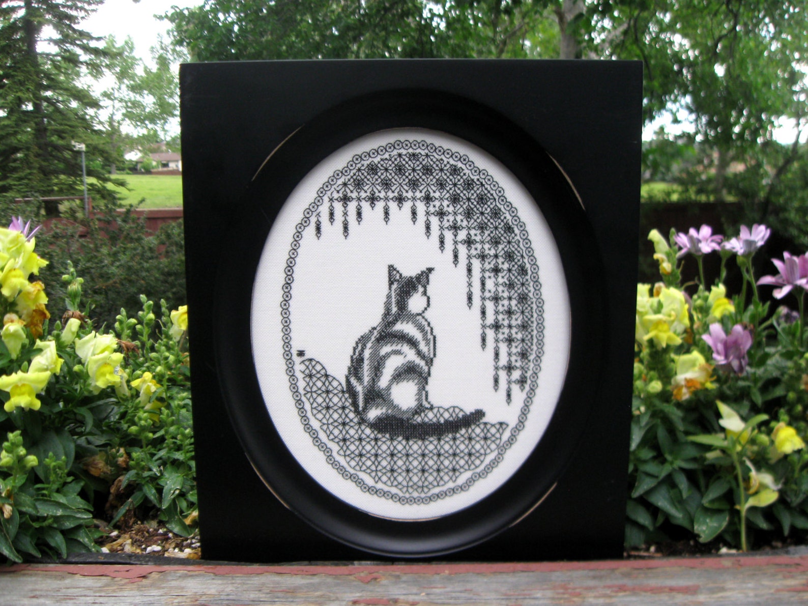 Cross-stitch Meets Blackwork Cat - Contemplation - Beginners Hand ...