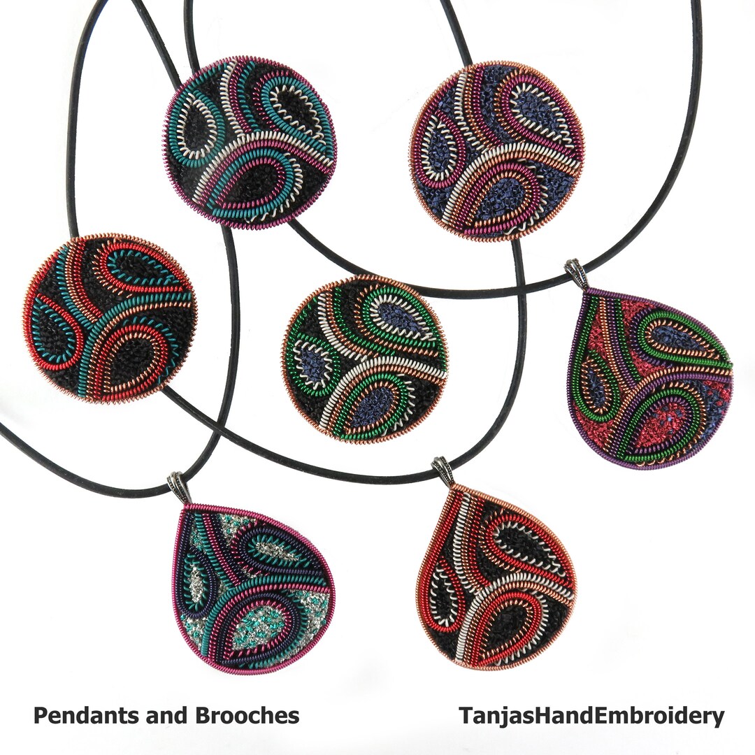 Embroidery Kit: Pendant Purl - Pendant and Brooch Hand Embroidery Kit ...