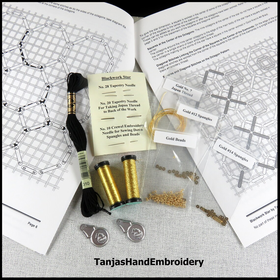 Blackwork Star Beginners Hand Embroidery Kit - Etsy