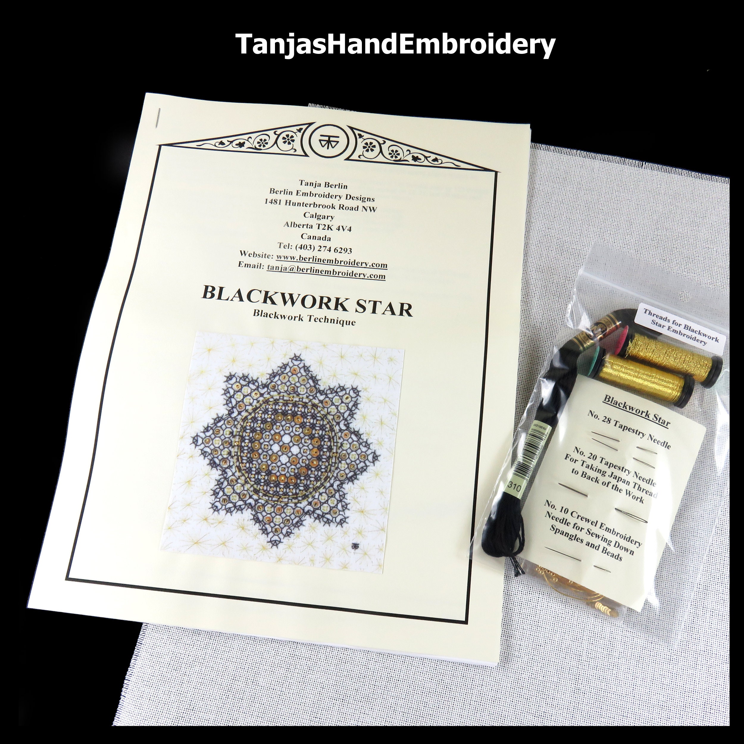 Blackwork Star Beginners Hand Embroidery Kit - Etsy