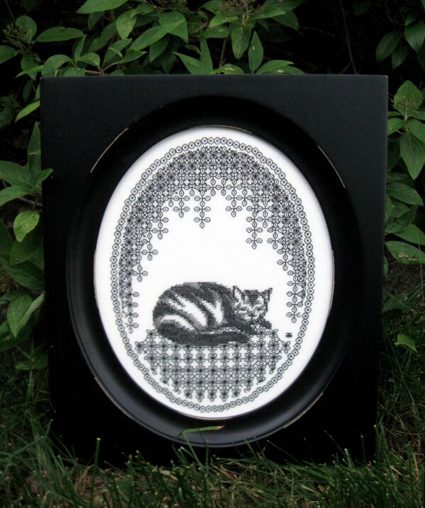 CRAZY PATCH Blackwork / Backstitch Pattern / Chart Counted Cross Stitch Geometric Patchwork ...