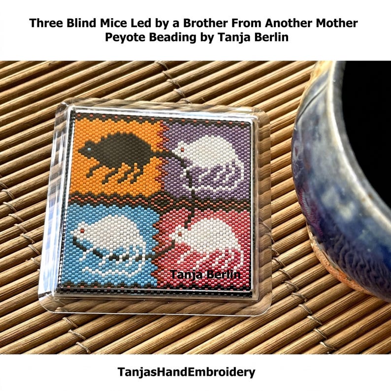 Three Blind Mice Peyote Beading Stitch Pattern: Coaster or Tapestry ...