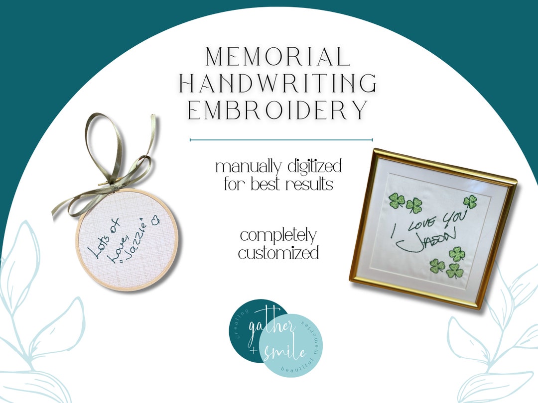 Memorial Handwriting Embroidery: Completely Customized! - Etsy