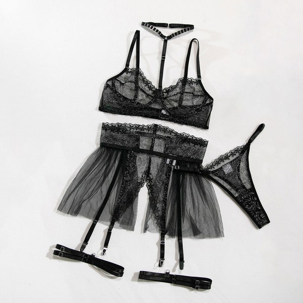 Lace Lingerie Set Etsy