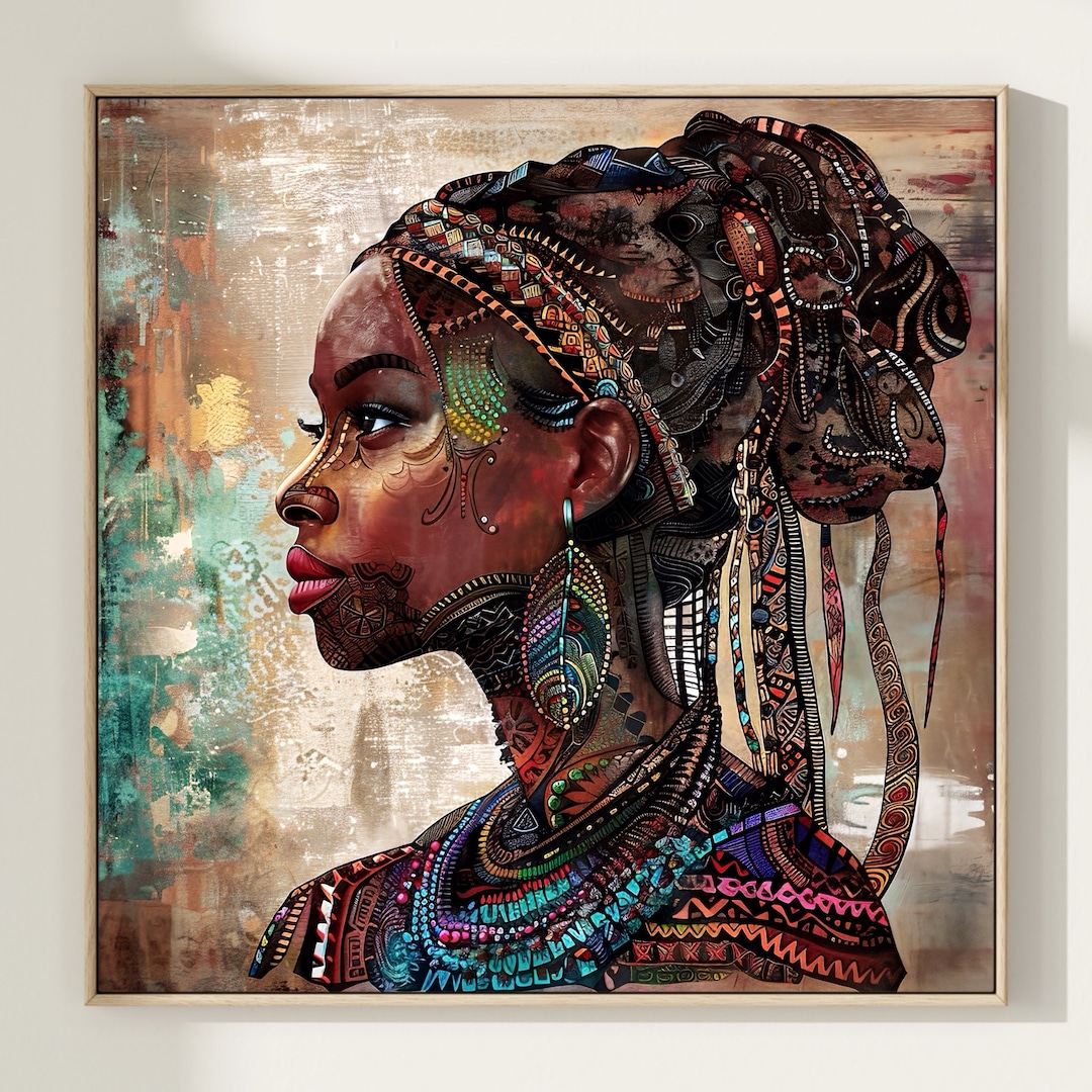 African Tribal Princess, Ethnic Tribes, Woman Portrait, Square Wall Art ...