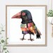 Patchwork Crow Watercolor Clipart Crow Spring Bird PNG Commercial Use ...