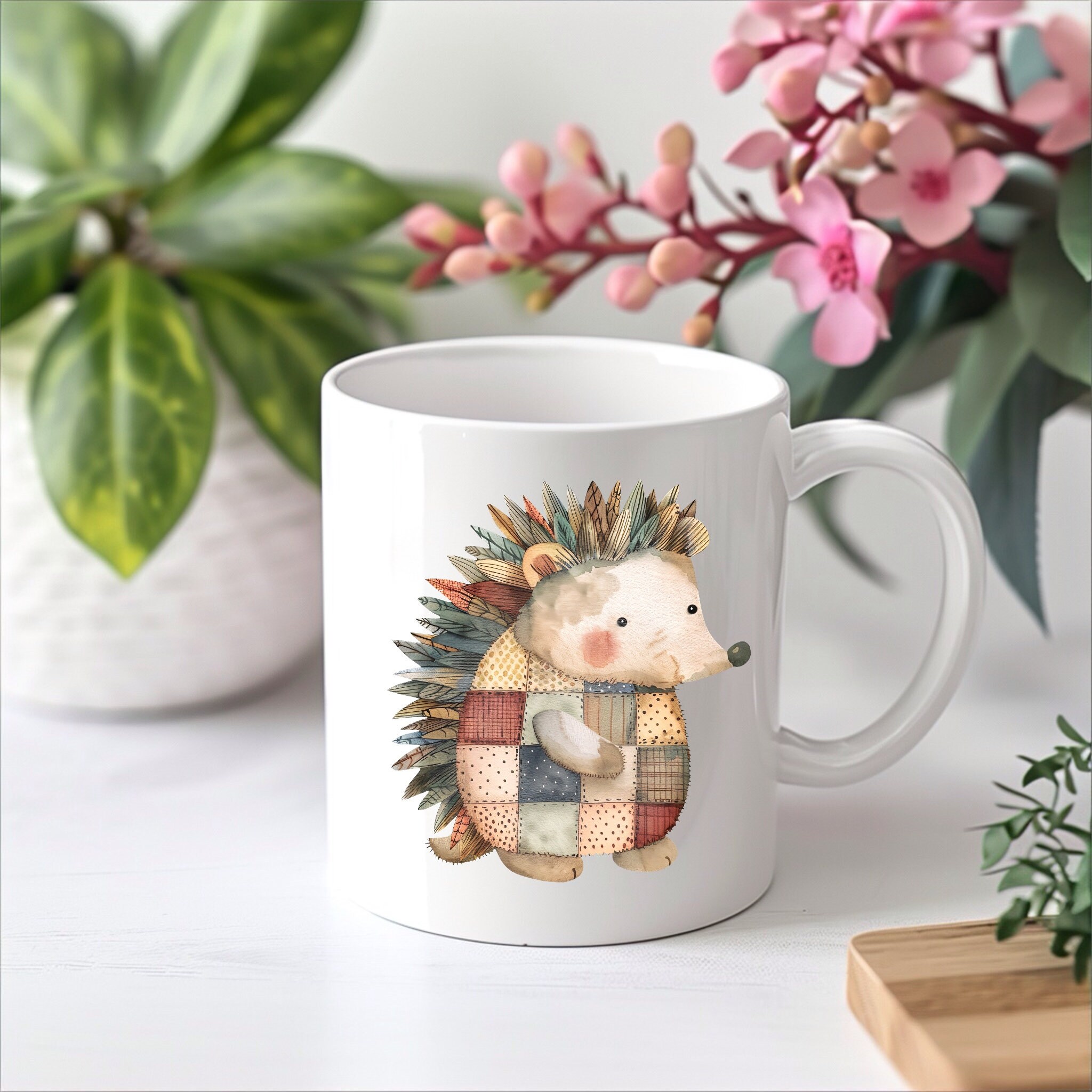 Patchwork Hedgehog Clipart, Digital Download, Printable Watercolor Clipart, Paper Crafts ...