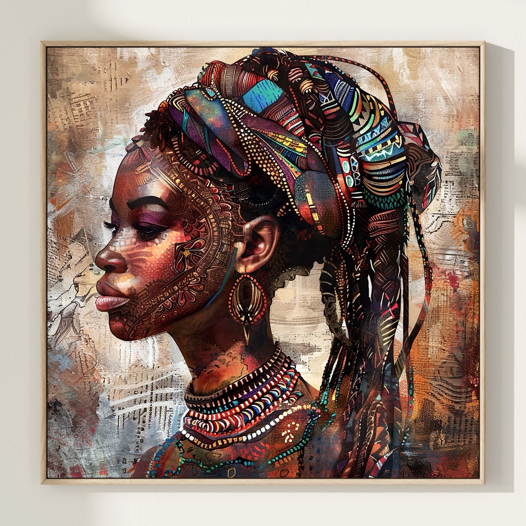 African Tribal Princess, Ethnic Tribes, Woman Portrait, Square Wall Art ...