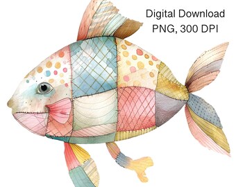 Patchwork Hedgehog Clipart, Digital Download, Printable Watercolor ...