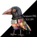 Patchwork Crow Watercolor Clipart Crow Spring Bird PNG Commercial Use Black Crow Graphic Design ...