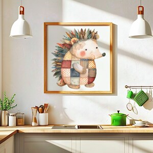 Patchwork Hedgehog Clipart, Digital Download, Printable Watercolor Clipart, Paper Crafts ...
