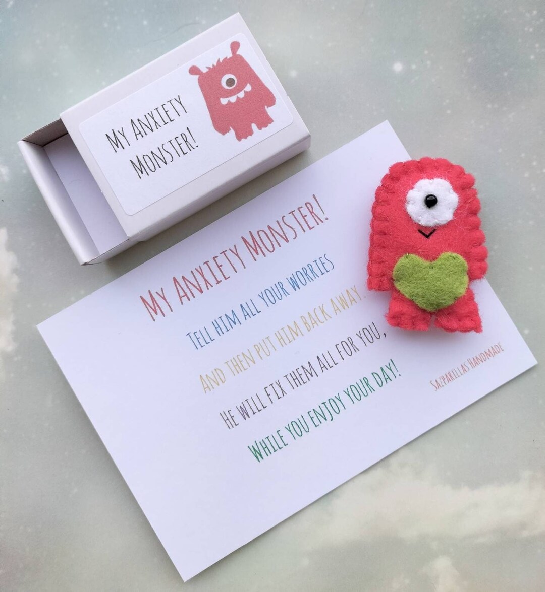 Anxiety Gift Worry Monster Matchbox, Pocket Pal Gift for Friends ...