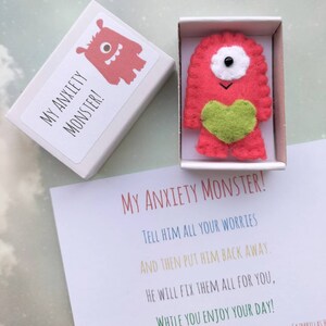 Anxiety Gift Worry Monster Matchbox, Pocket Pal Gift for Friends ...