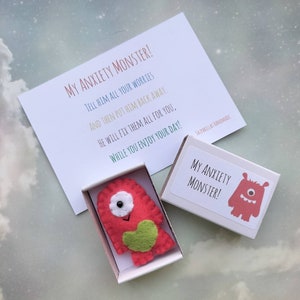 Anxiety Gift Worry Monster Matchbox, Pocket Pal Gift for Friends ...
