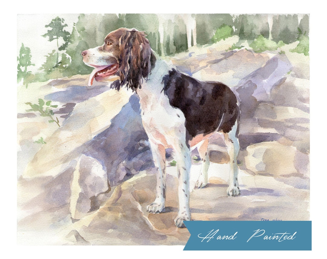 Pet Portrait Custom, Hunting Dog Portrait Watercolor Dog Painting From ...