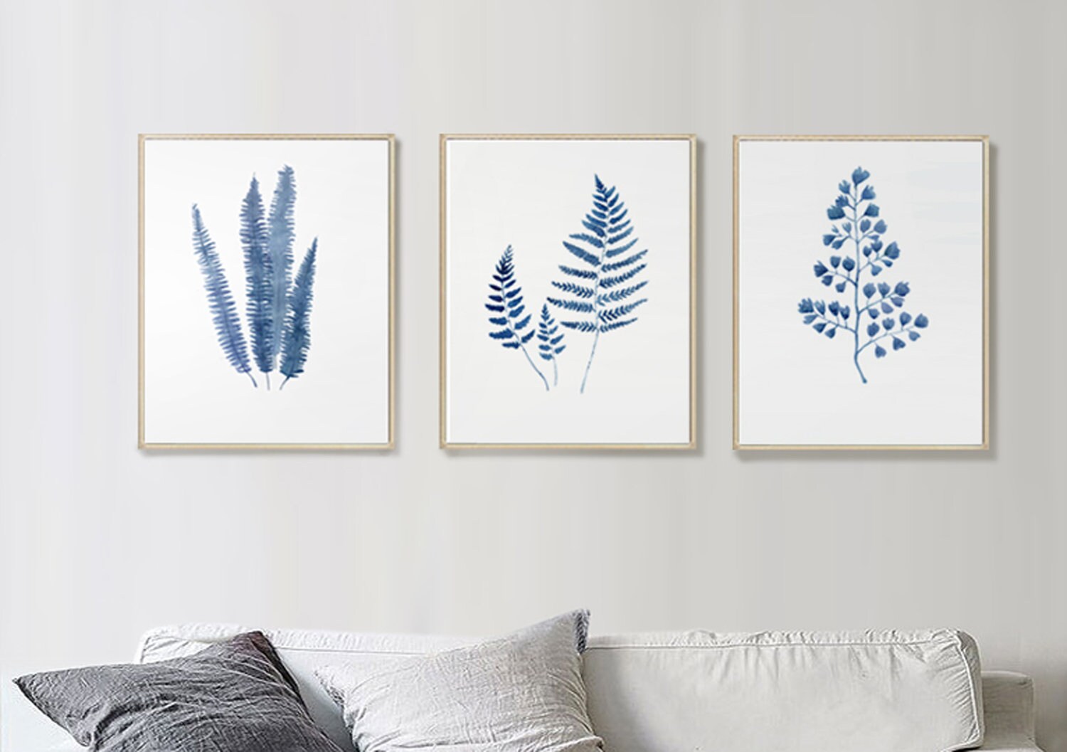 Set of 3 Fern Painting Print Living Room Wall Art Botanical | Etsy