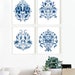 Indigo Wall Art Pattern Wall Art Set of 4 Prints Poster - Etsy