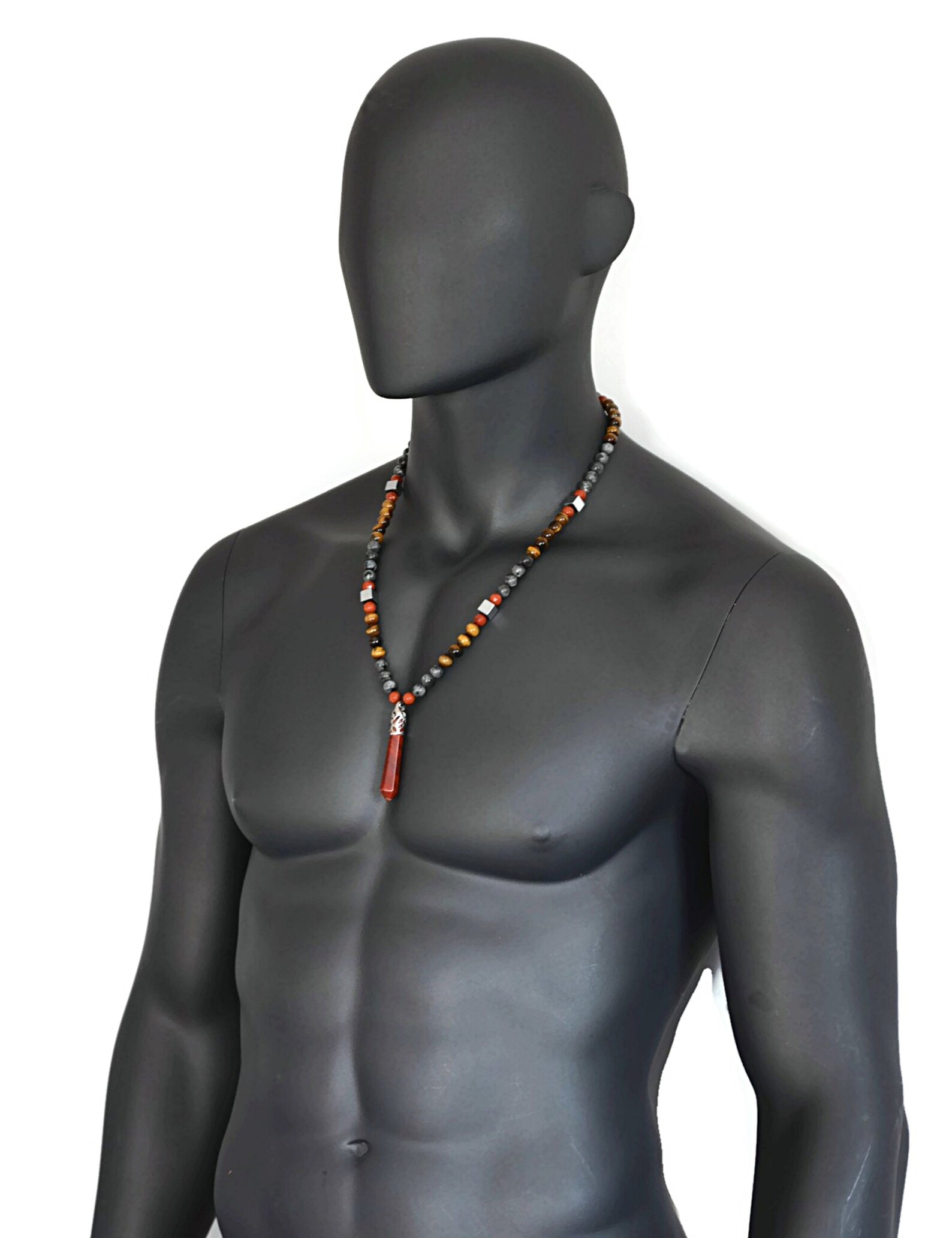 Mens Necklace Healing Crystal Jewelry Natural Stone Jewelry Etsy