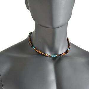 Native American Men's Necklace Turquoise Necklace for Men Tiger Eye ...