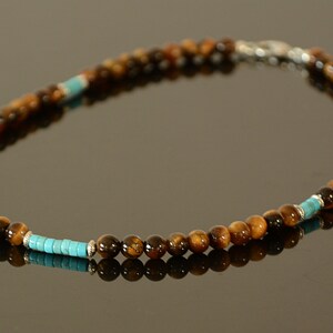 Native American Men's Necklace Turquoise Necklace for Men Tiger Eye ...