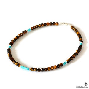 Native American Men's Necklace Turquoise Necklace for Men Tiger Eye ...