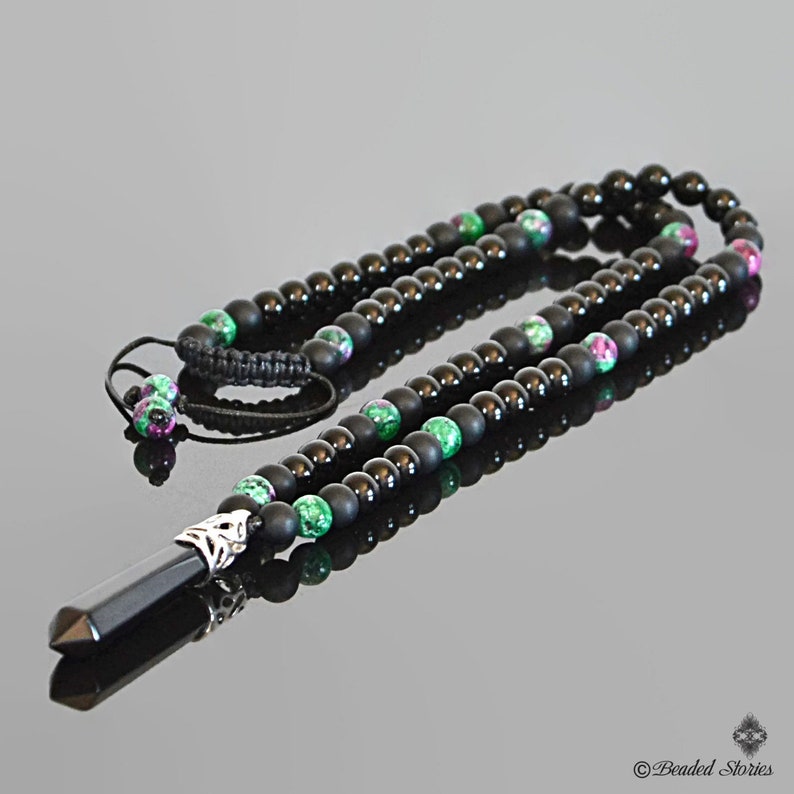 Mens Necklace July Birthstone Healing Crystal Jewelry Beaded Etsy