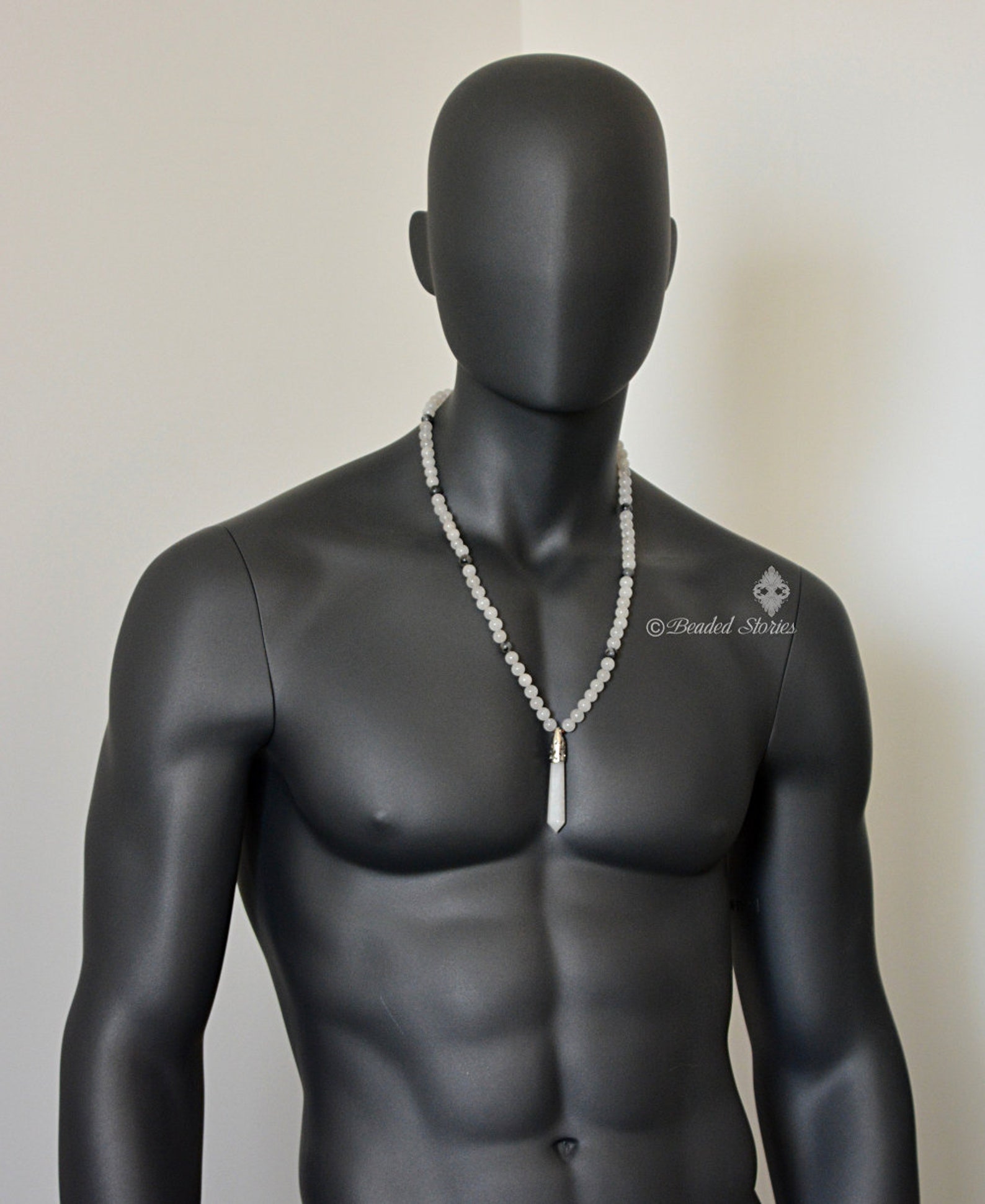 Gemstone Beaded Necklace for Men Groom's Wedding Gift - Etsy