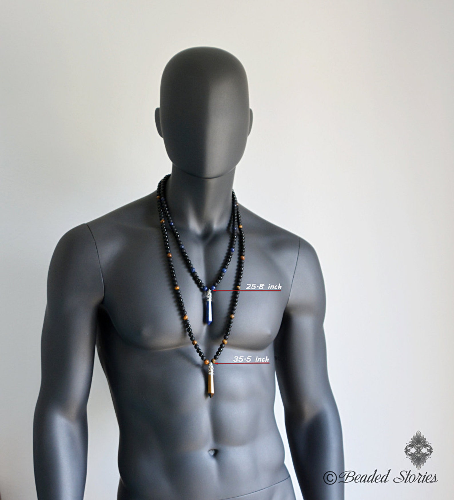 Gemstone Beaded Necklace for Men Groom's Wedding Gift - Etsy