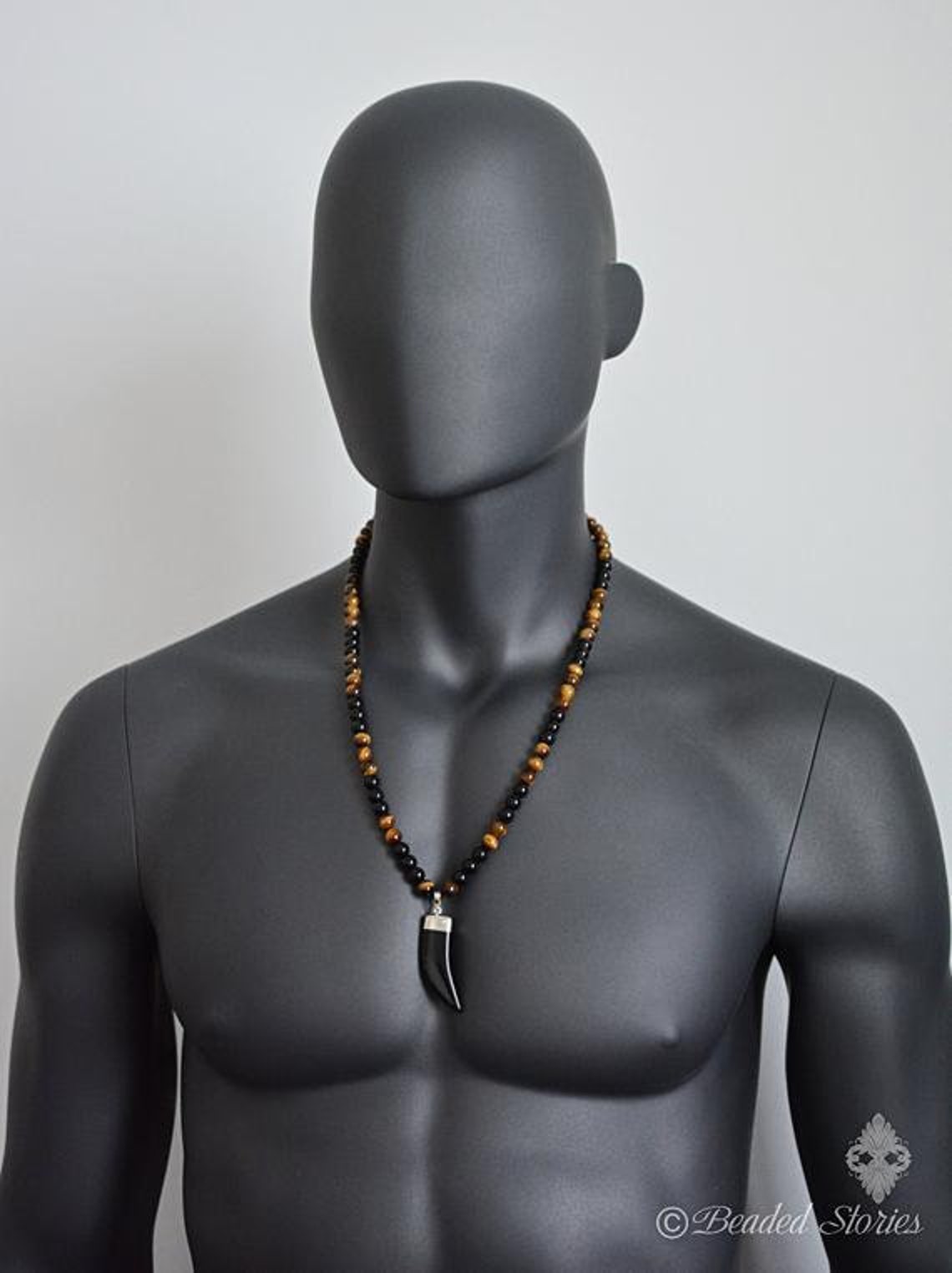 Healing crystal jewelry Men's necklace Viking jewelry | Etsy