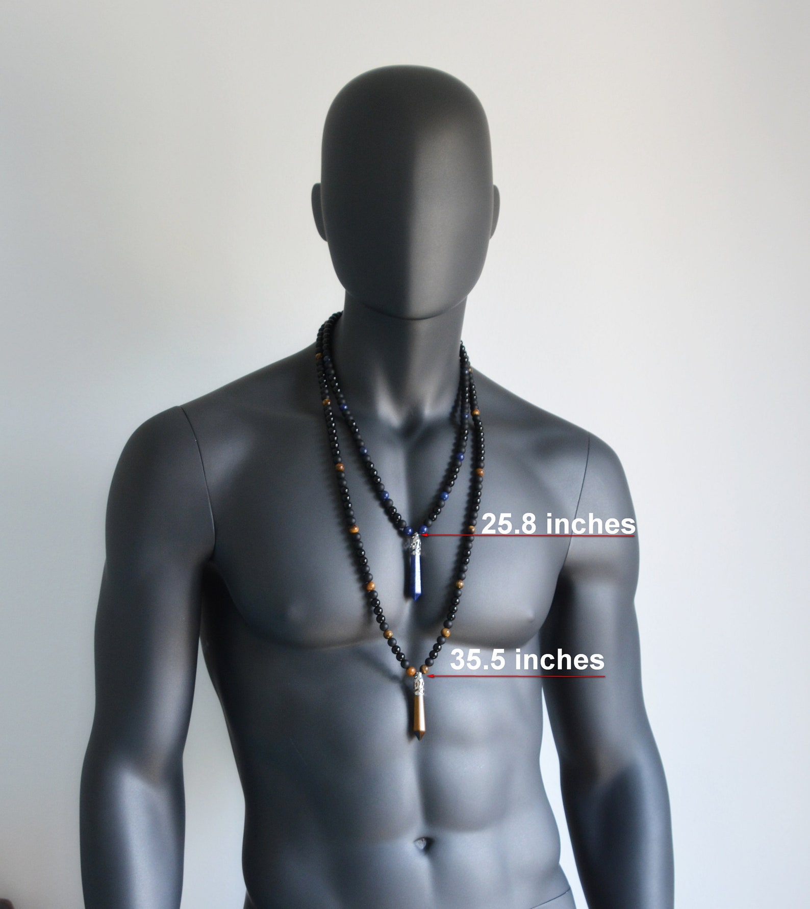Mens Necklace Healing Crystal Jewelry Natural Stone Jewelry Etsy