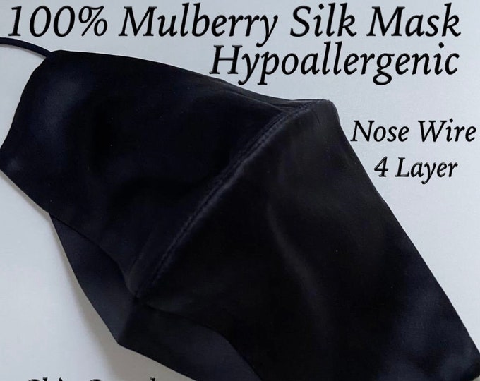 Triple Layer Mulberry Silk Face Mask Silk Bridesmaid Wedding Face Mask ...