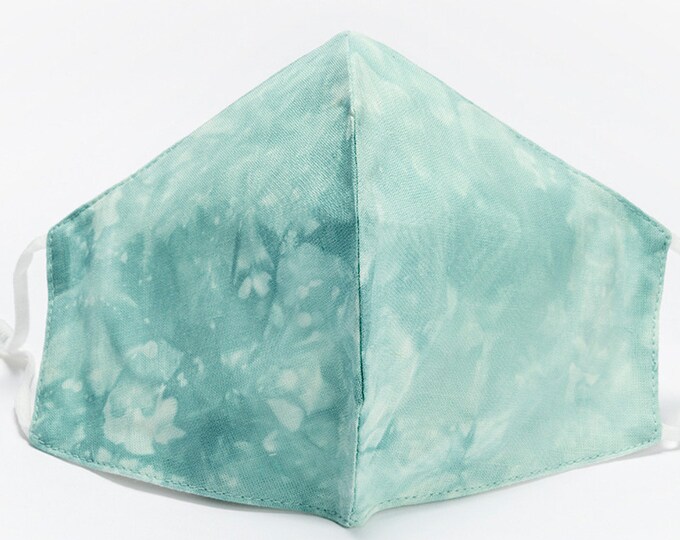 Neon Yellow Mask With Nose Wire Black Tie Dye Cotton Reusable - Etsy