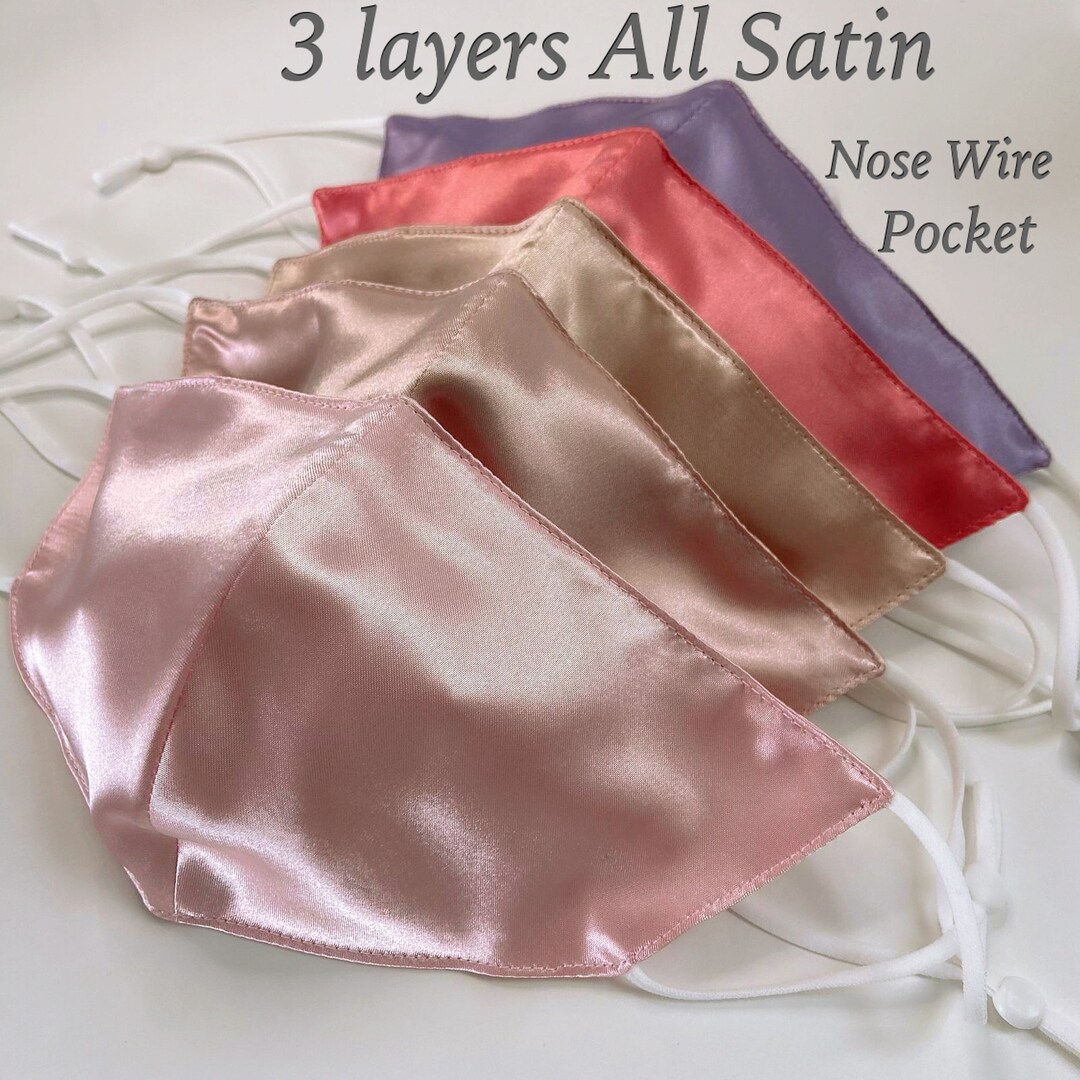 Light Pink Satin Mask Women Pink Fabric Mask Sale - Etsy