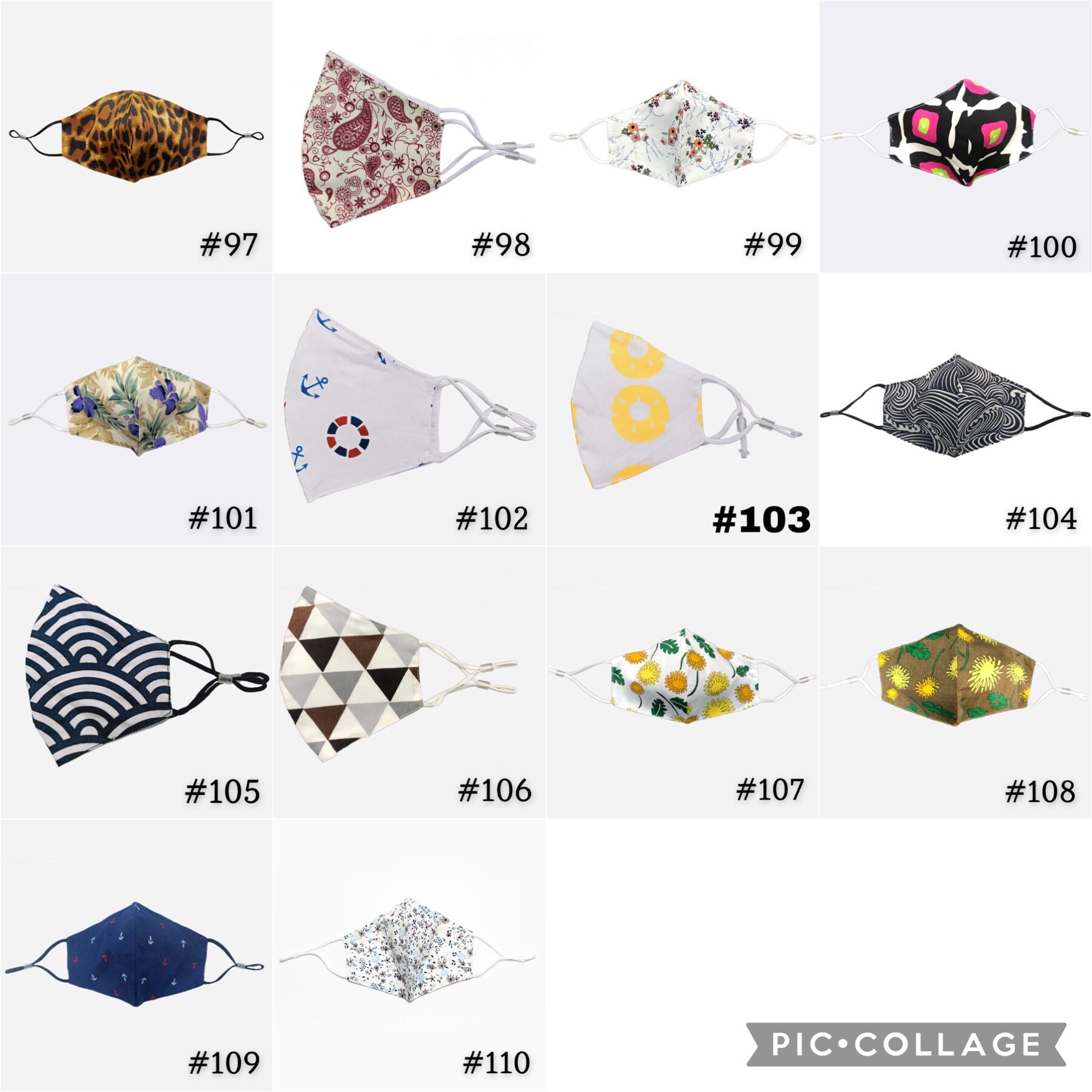 Navy Blue Nautical Anchor Print Cotton Face Mask With Nose Wire Cloth ...