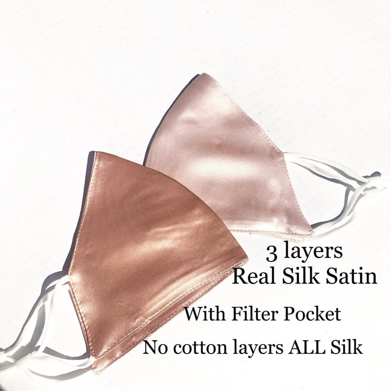 Triple layer silk face mask Wedding Silk Face Mask Women's | Etsy